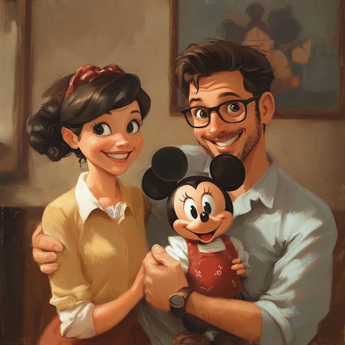 Design a professional disney family portrait by Staulelope | Fiverr