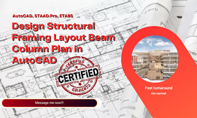 Design structural framing layout beam column plan in autocad by Engrr_mia | Fiverr