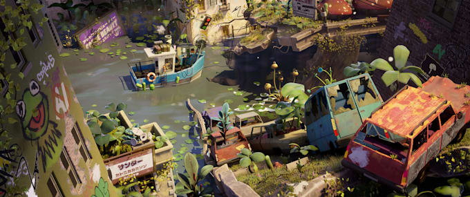 3d game environment stylized map level design 3d scene 3d game asset in ...