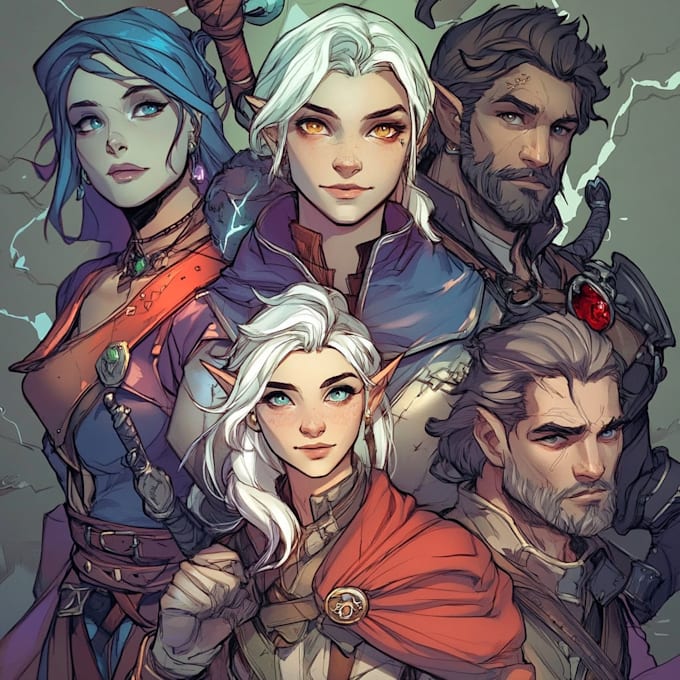 Draw dnd art, fantasy character, creature, and dnd party by Coyonouceo ...