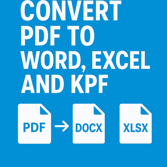 Convert pdf file to word, excel, and amazon kpf file by Awishdb | Fiverr