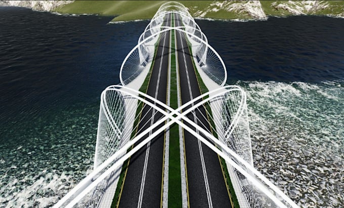 Futuristic 3d bridge design, 3d infrastructure design with rendering by ...