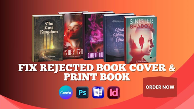 Format resize upload fix rejected book cover print book ebook for kdp publishing by Maryclap ...