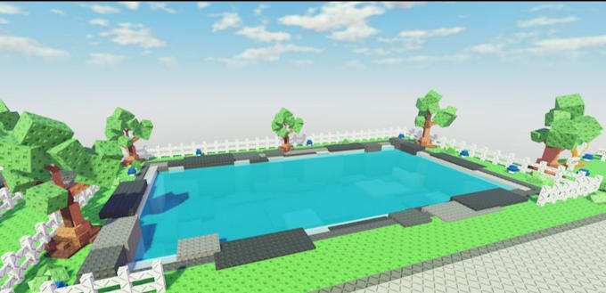 Build high quality, low poly level roblox map, terrain map, tycoon map ...