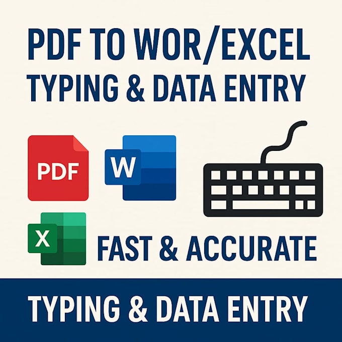 Do fast and accurate typing data entry and pdf to excel type of works by Swapan_kr | Fiverr