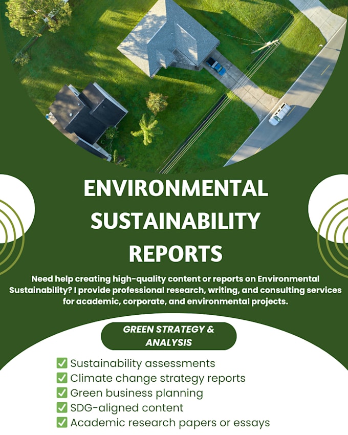 Do environmental sustainability reports by Devindiindracha | Fiverr
