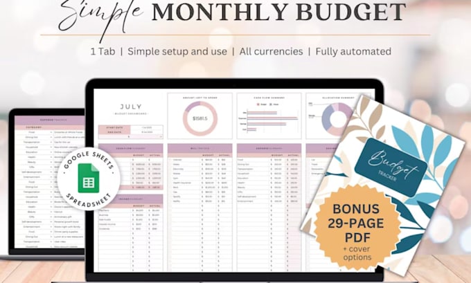 Custom excel spreadsheet template monthly annual budget spreadsheet googlesheets by Nina_ninapro ...
