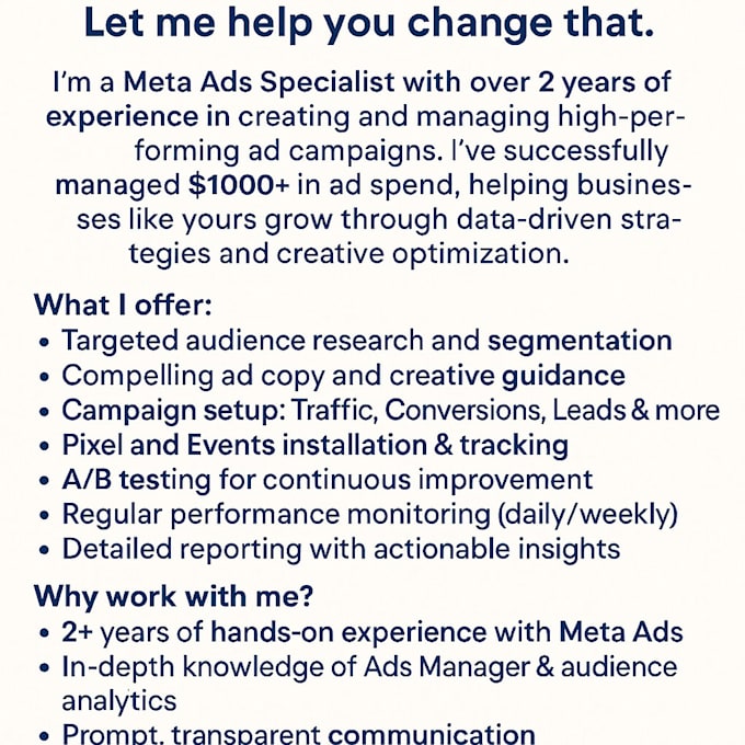 Meta ads camping run by Sujit563269 | Fiverr