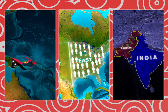Create a map animation for youtube shorts, instagram reels, or tiktok ...