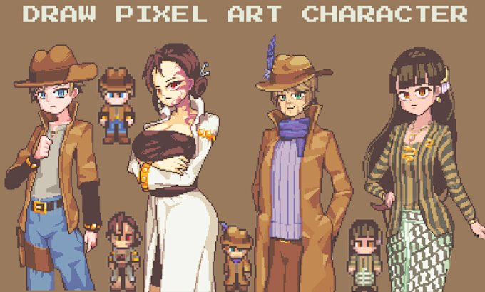 Make pixel art sprite pixel game art character pixel art animation ...