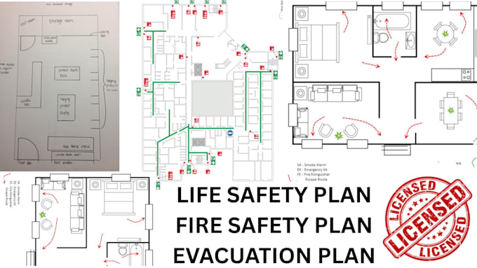 Do life safety and emergency evacuation plan drawing by George_design0 | Fiverr