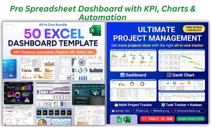 Do excel, spreadsheet dashboard with charts and kpi, graphs macros, formulas by Jugenflorian ...
