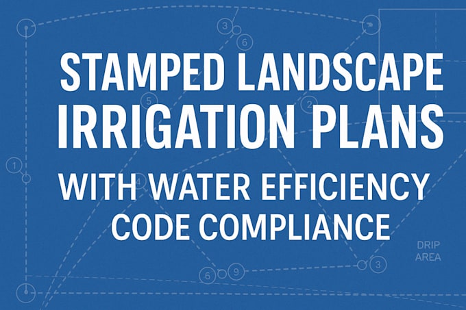 Stamped landscape irrigation plans with water efficiency code compliance by Mura_luc2 | Fiverr