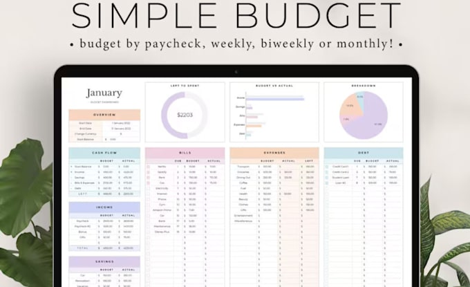 Design custome full automation excel google spreadsheet budget planner ...