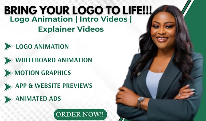 Create logo animation, intro video, explainer video, and 2d animation ...