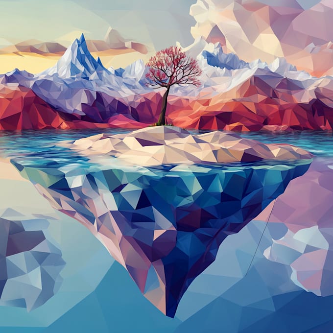 Draw a low poly vector portrait or illustration by Mattieogan__ | Fiverr