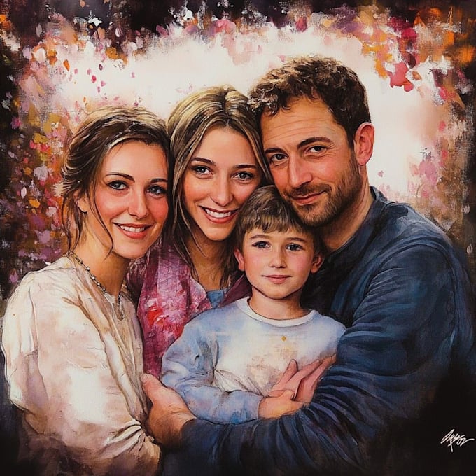 Draw a wonderful family portrait by Mudoth | Fiverr