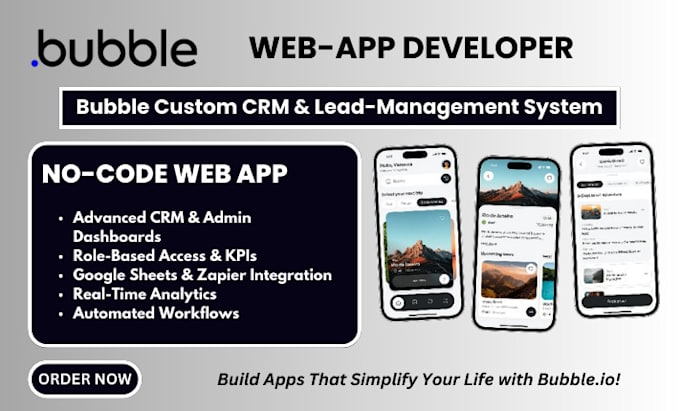 Build your bubbleio crm webapp with custom dashboard automation bubble web app by Thayer_smith ...