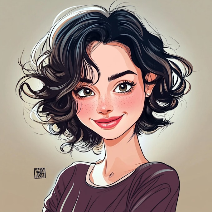 Draw a cool cartoon caricature portrait of your photo by Elnarosando ...