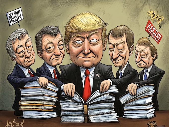 Draw political cartoon and caricature by Jeanneoole_ | Fiverr