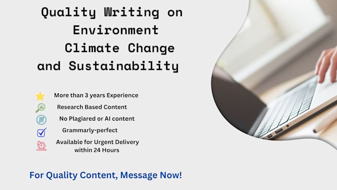 Research and write on environment, climate change, and sustainability ...