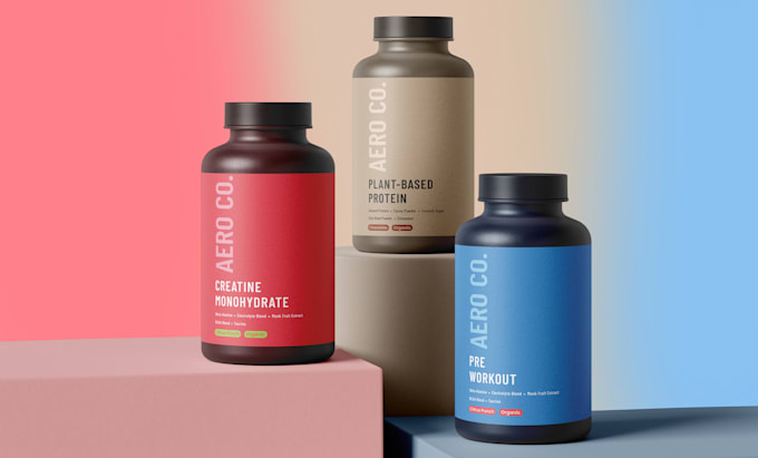 Design minimalist supplement label and packaging by Mueenulhoque1 | Fiverr