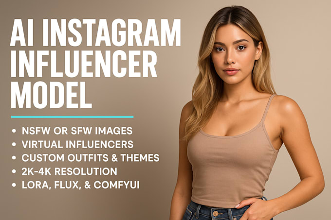 Ai instagram influencer model fanvue model ai onlyfans model lora flux comfyui by Vid3dpro | Fiverr