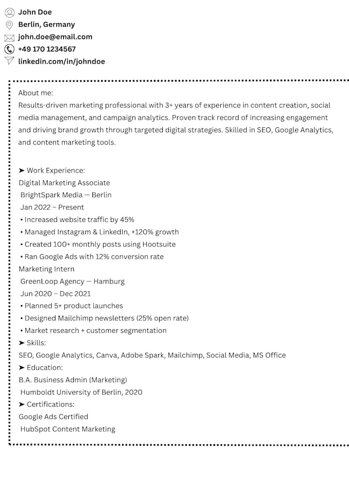 A ats friendly resume and cover letter by Aaronlassnig09 | Fiverr