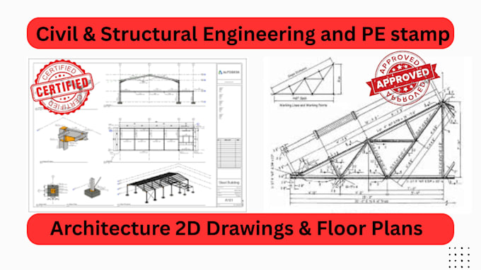 Architectural structural drawing ca stamp city permit pe stamp mep ...