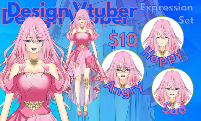 Design vtuber model in anime style ready for ringging by Endess_ | Fiverr