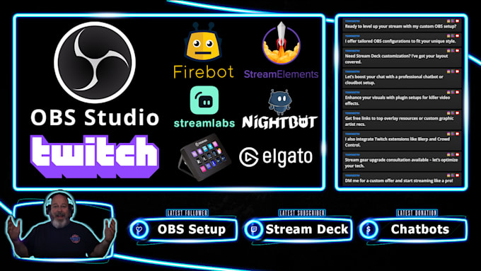 Set up your obs for a professional twitch livestream by Toekneetm | Fiverr