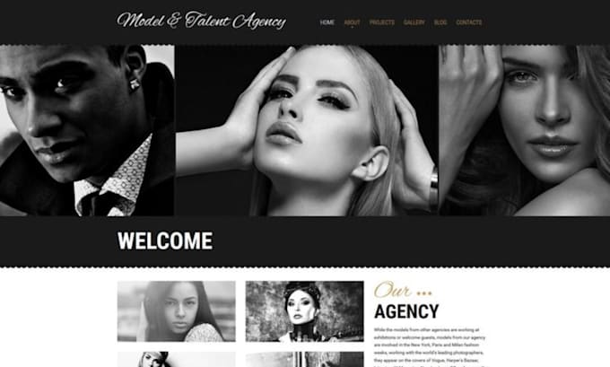 Build squarespace model portfolio website modeling agency website ...