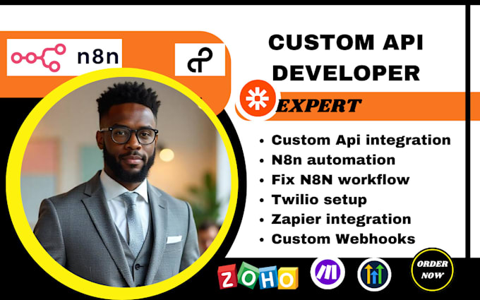 Develop custom api integration, n8n automation, twilio api zoho, notion template by Techie_bobby ...