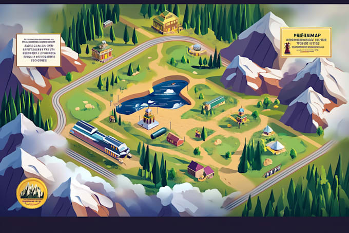 Draw a 2d flat isometric vector map illustration by Kairendse | Fiverr