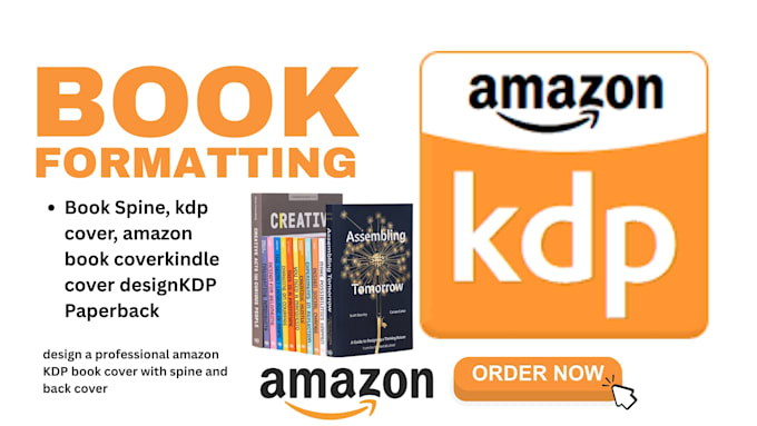 Design a professional amazon kdp book cover with spine and back cover ...