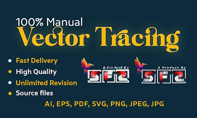 Do vector tracing of your logo or image into ai, svg, eps by Maria_khan165 | Fiverr