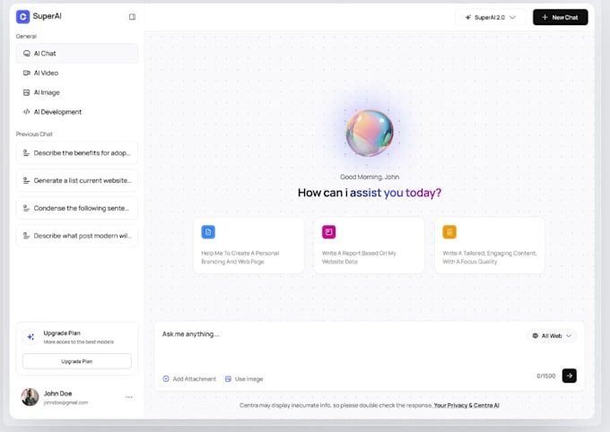 Create ai chatbot ui by Sahidkhan065270 | Fiverr