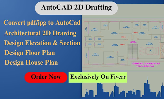 Draw autocad 2d floor plan, 2d drawing,architecture drawing by Drafting ...