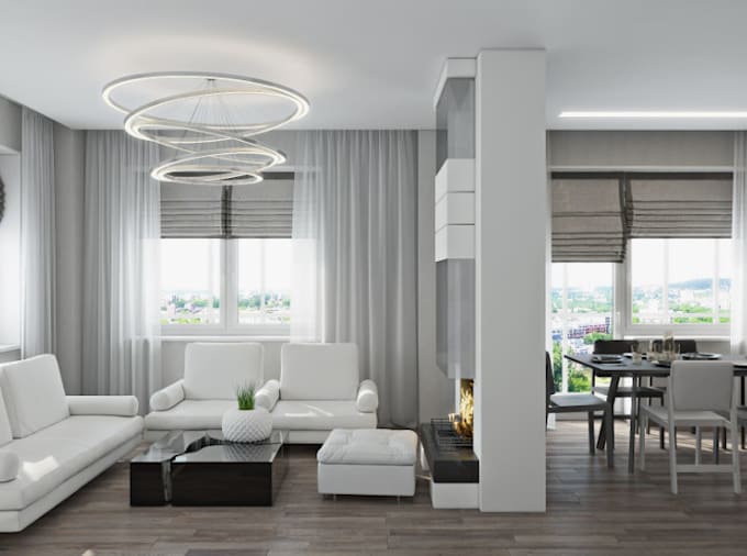 Redesign and render living room, bedroom or interior spaces by ...