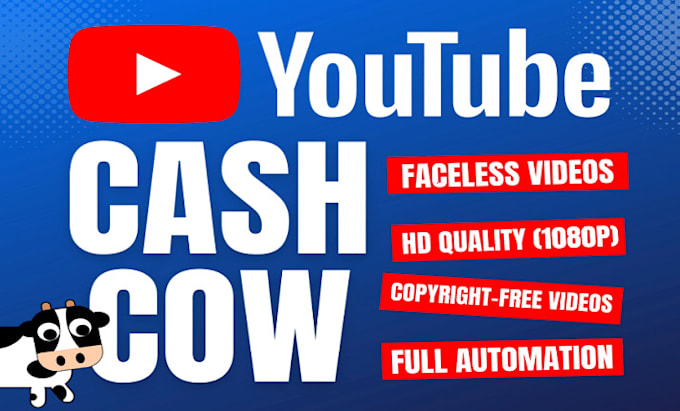 Automate your youtube automation channel, cash cow , cash cow channel by Expertflore | Fiverr