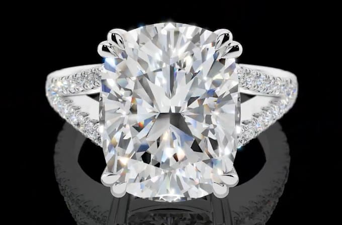 Design custom engagement ring jewelry modelling pendant ring render ...