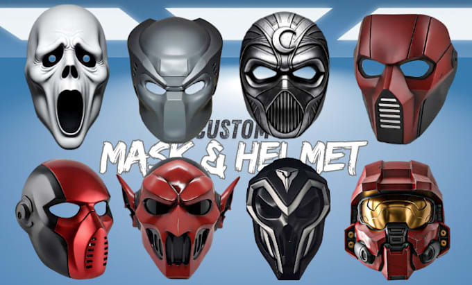 3d printable helmet, 3d helmet custom mask, custom helmet design for 3d ...