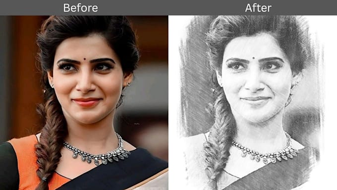 Convert your photo into pencil sketch by Nivethitha_p | Fiverr