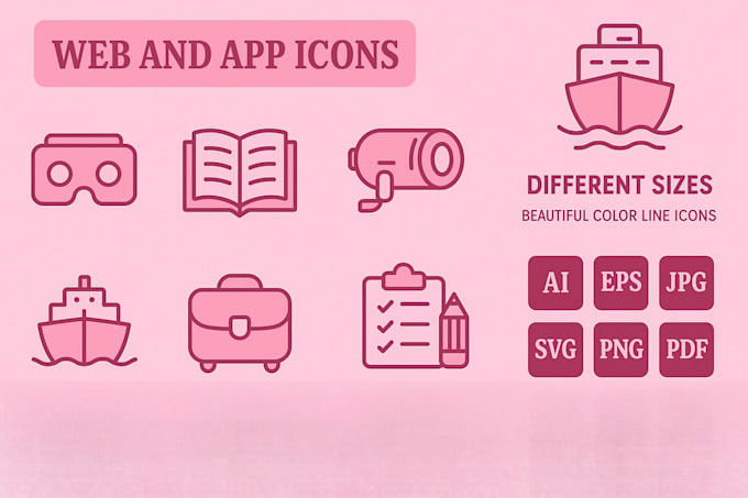 Design unique custom icons for apps websites by Nimrasparks | Fiverr