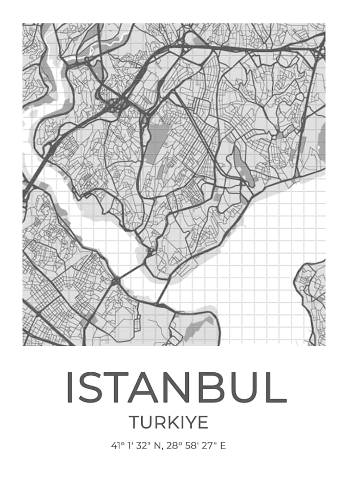 Design print ready custom city map art posters by Dogaaltun | Fiverr