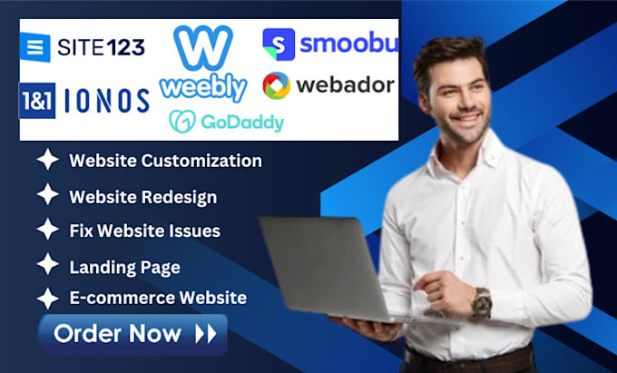 Design and redesign website on godaddy webador website ionos site123 smoobu by Jmax_tech | Fiverr