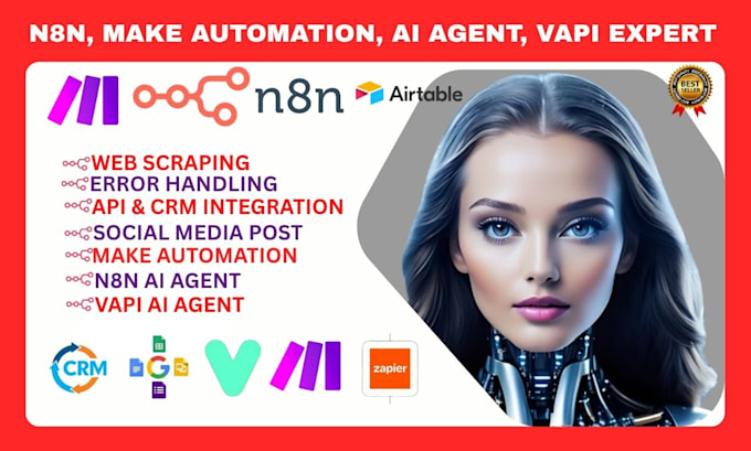 Do make automation make com automation api integration n8n in 48hrs by Himchan02 | Fiverr