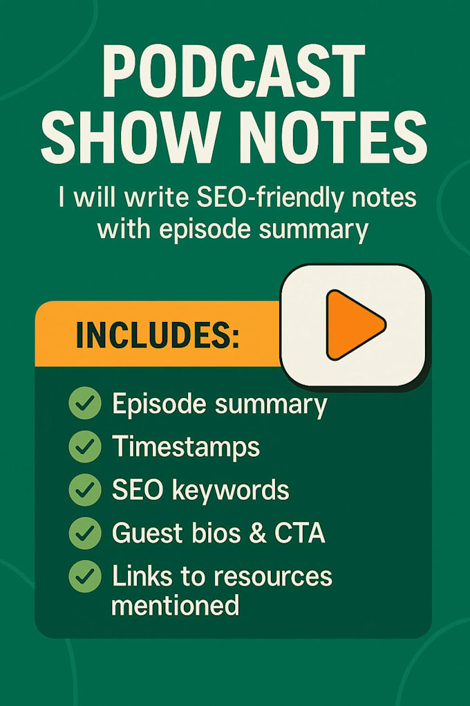 Create podcast show notes with timestamps and episode summary by ...