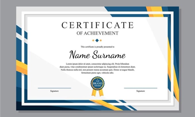 Design custom certificate template certificate award certificate ...