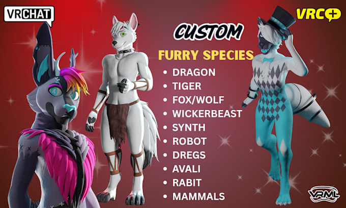 Create Or Rig Custom 3d Furry Vrchat Avatar Vtuber Nsfw Model For 6438